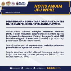 NOTIS AWAM JPJ WPKL - Portal Rasmi JPJ